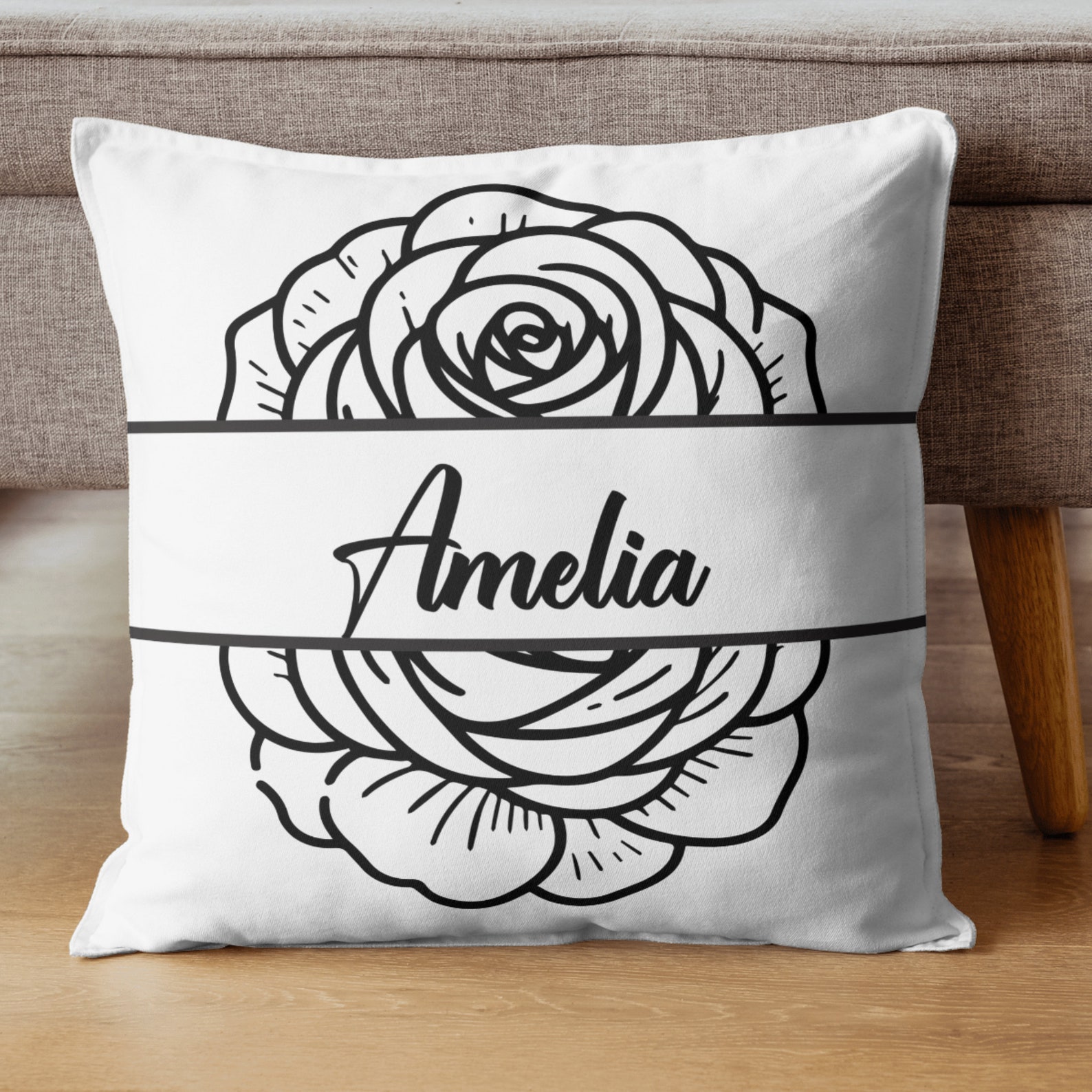 Rose Name Frame Svg, Custom Flower Svg, Rose Birth Flower, Flower Frame ...