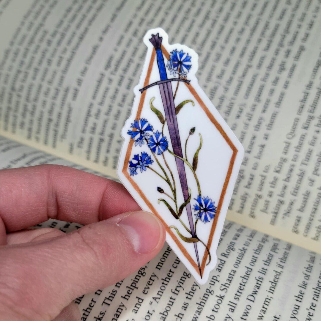 Longsword & Cornflowers Sticker Medieval Fantasy Kindle Laptop Decal ...