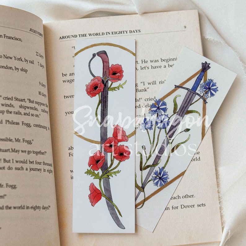 Printable Sword Bookmarks Set of 3 Watercolor Instant Download Fantasy ...