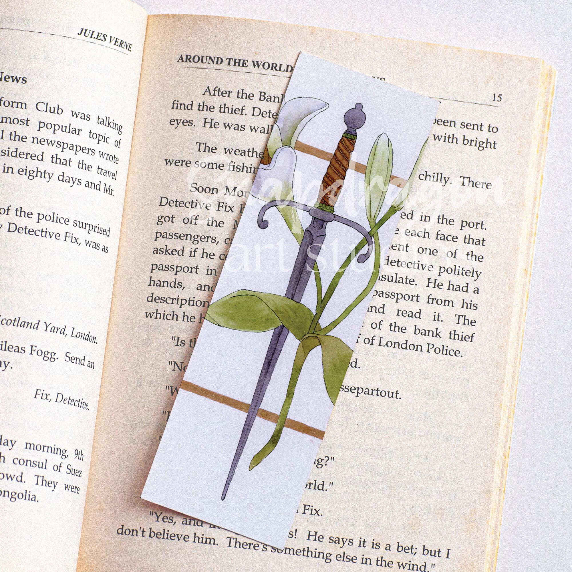 Printable Sword Bookmarks Set of 3 Watercolor Instant Download Fantasy ...