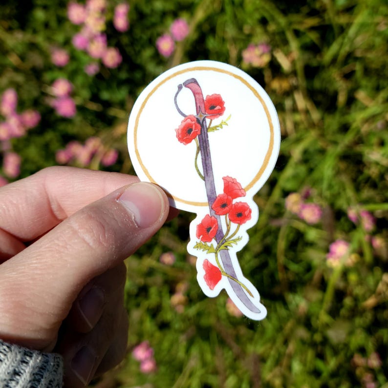 Saber & Poppies Sticker Medieval Fantasy Kindle Laptop Decal Sword ...