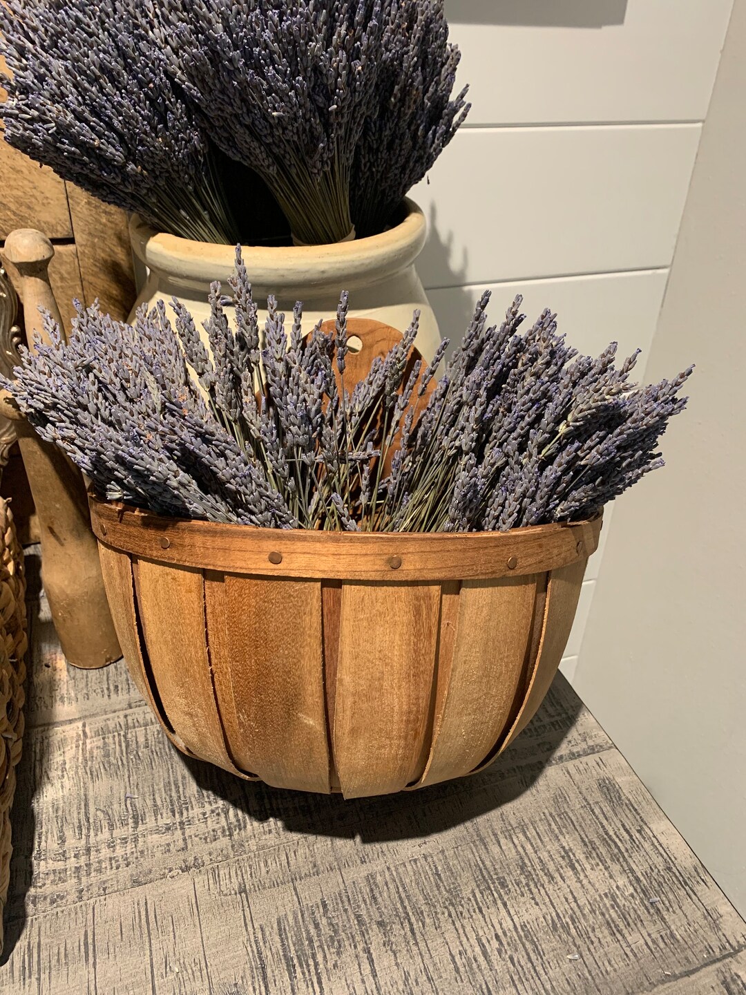 Vintage Wood Wall Basket - Etsy