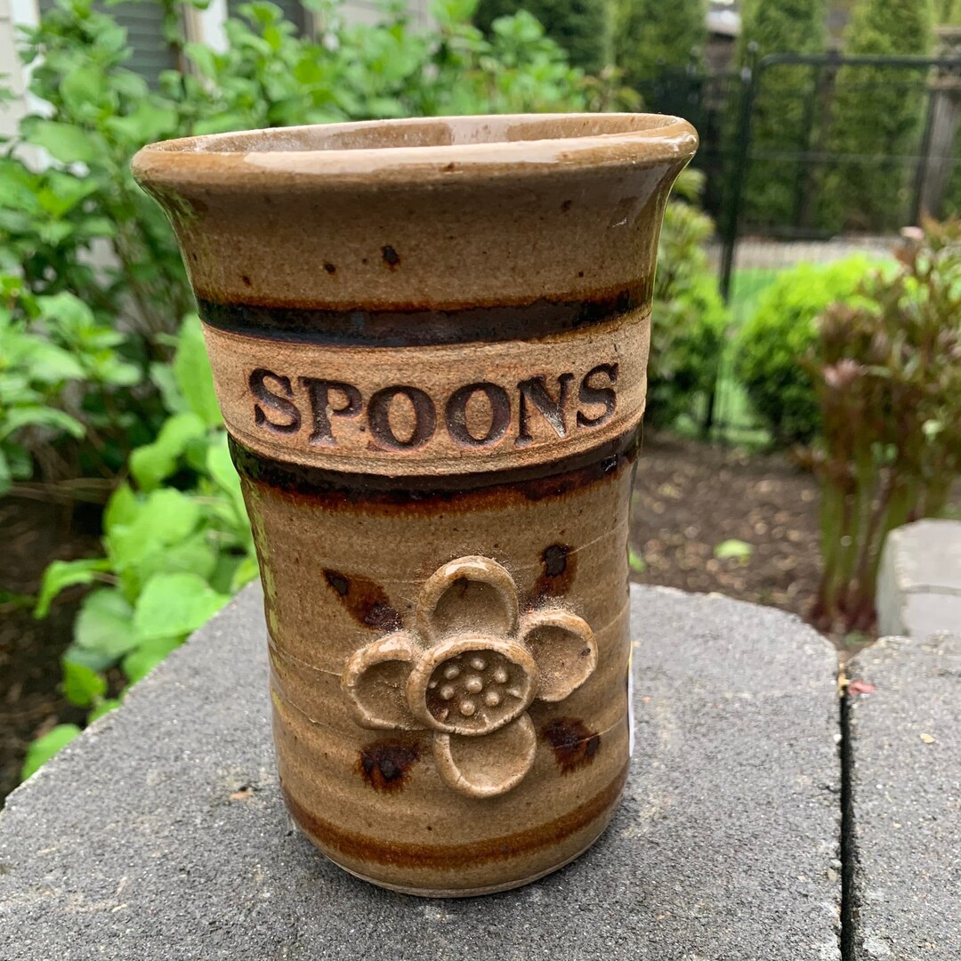Handthrown Pottery Spoon Holder - Etsy