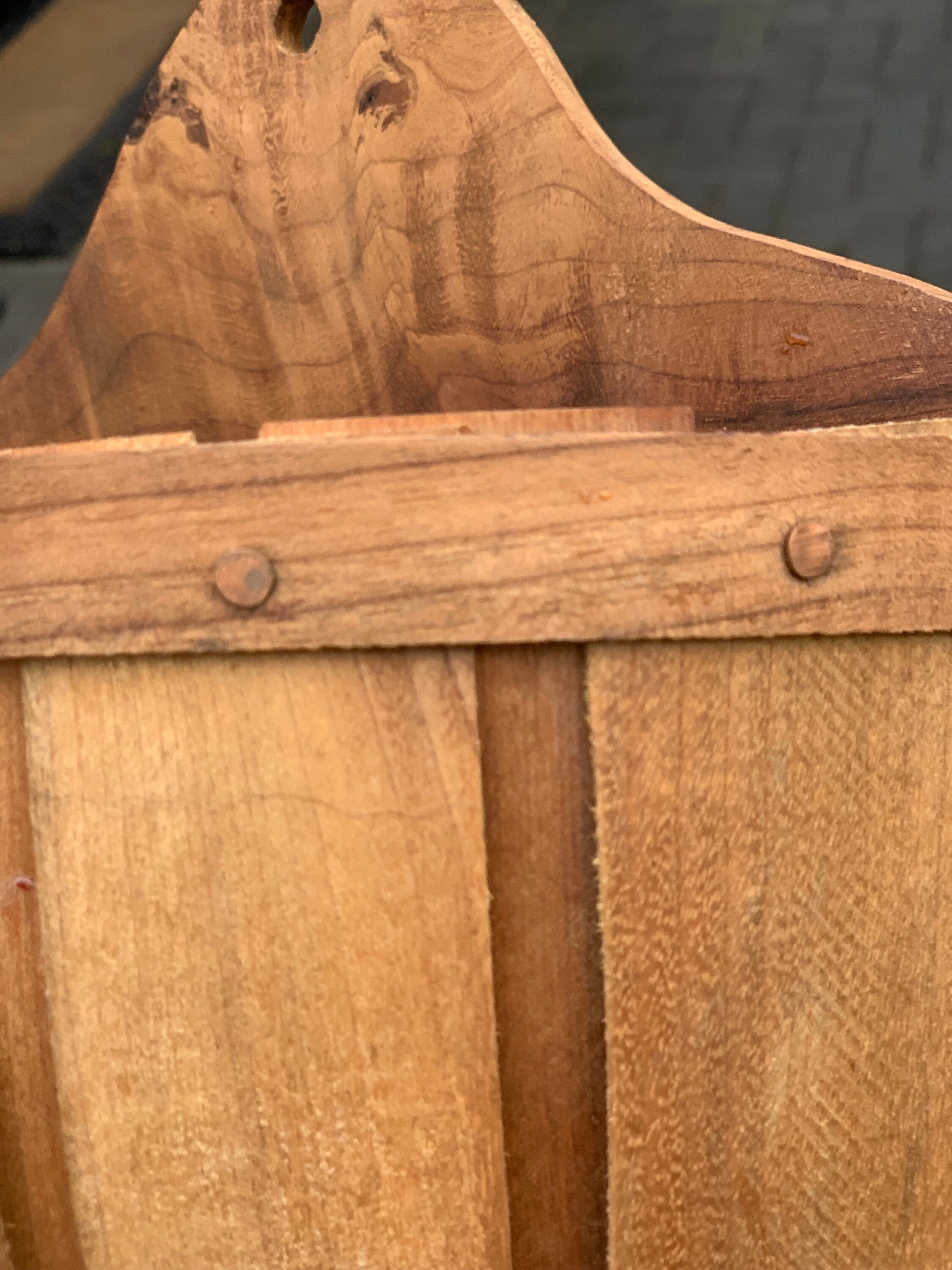 Vintage Wood Wall Basket - Etsy