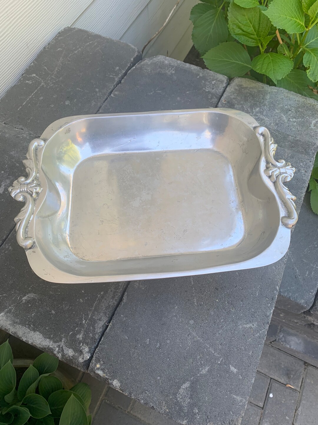 Vintage Pewter Platter - Etsy