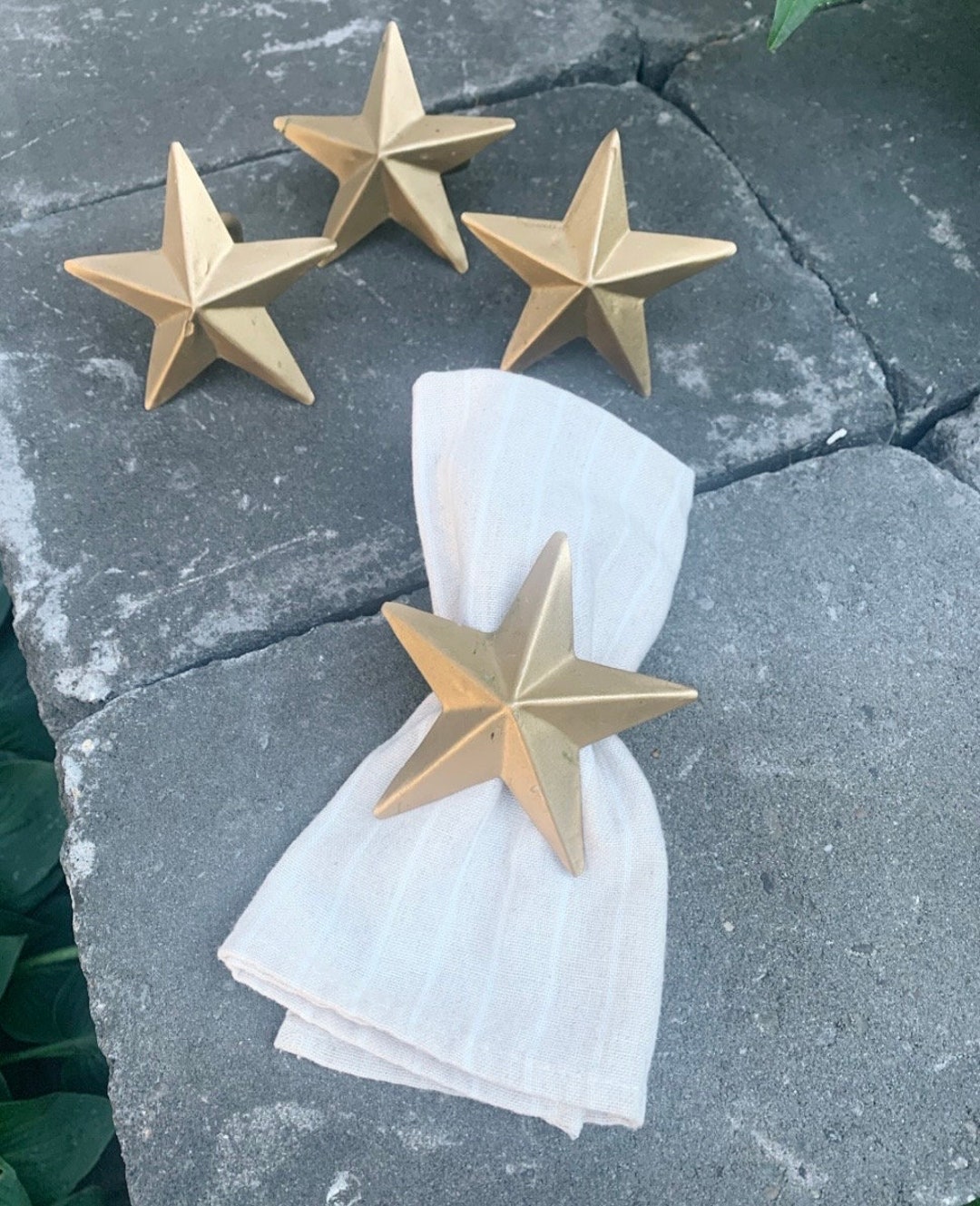 Beautiful Gold Star Napkin Rings Set of 4 - Etsy