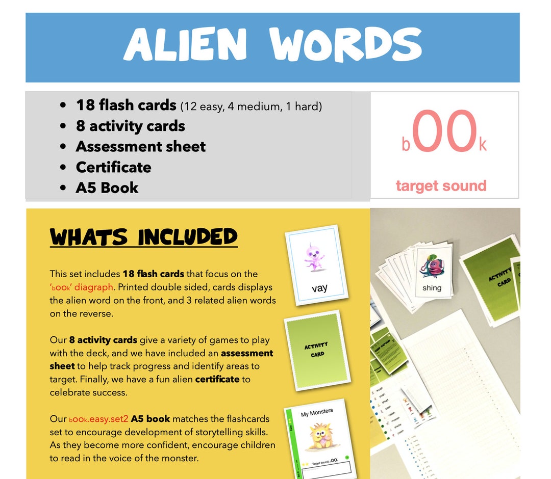 Phonics Screening Flashcard Set for Reading Homework Made Easy for ...