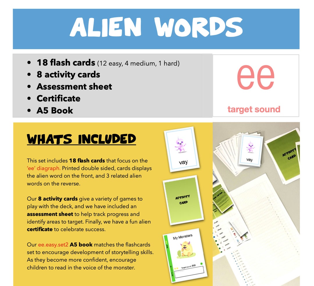 Phonics Flashcard Set for Reading Homework Made Easy for Teachers and ...