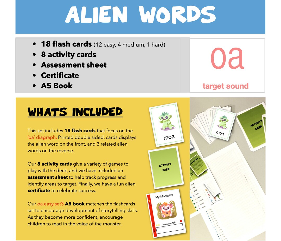 Phonics Flashcard Set for Reading Homework Made Easy for Teachers and ...