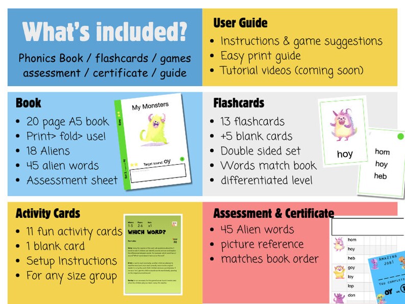 Phonics Flashcard Set for Reading Homework Made Easy for Teachers and ...