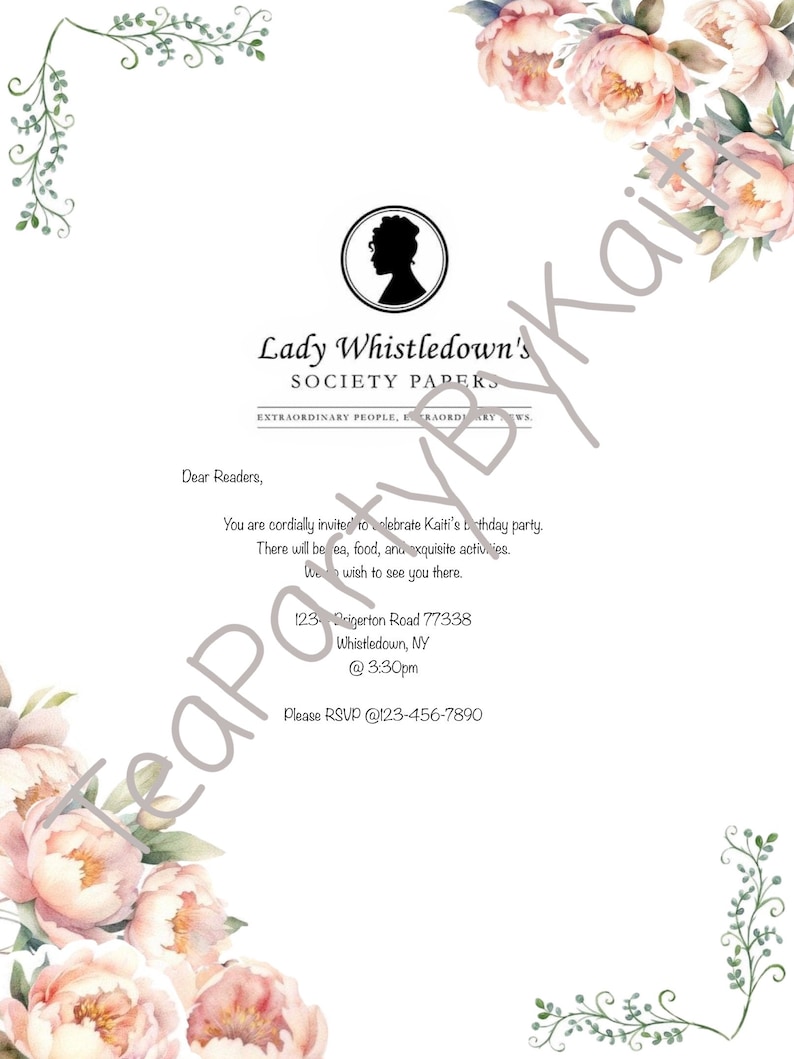 Bridgerton Themed Invitations - Etsy