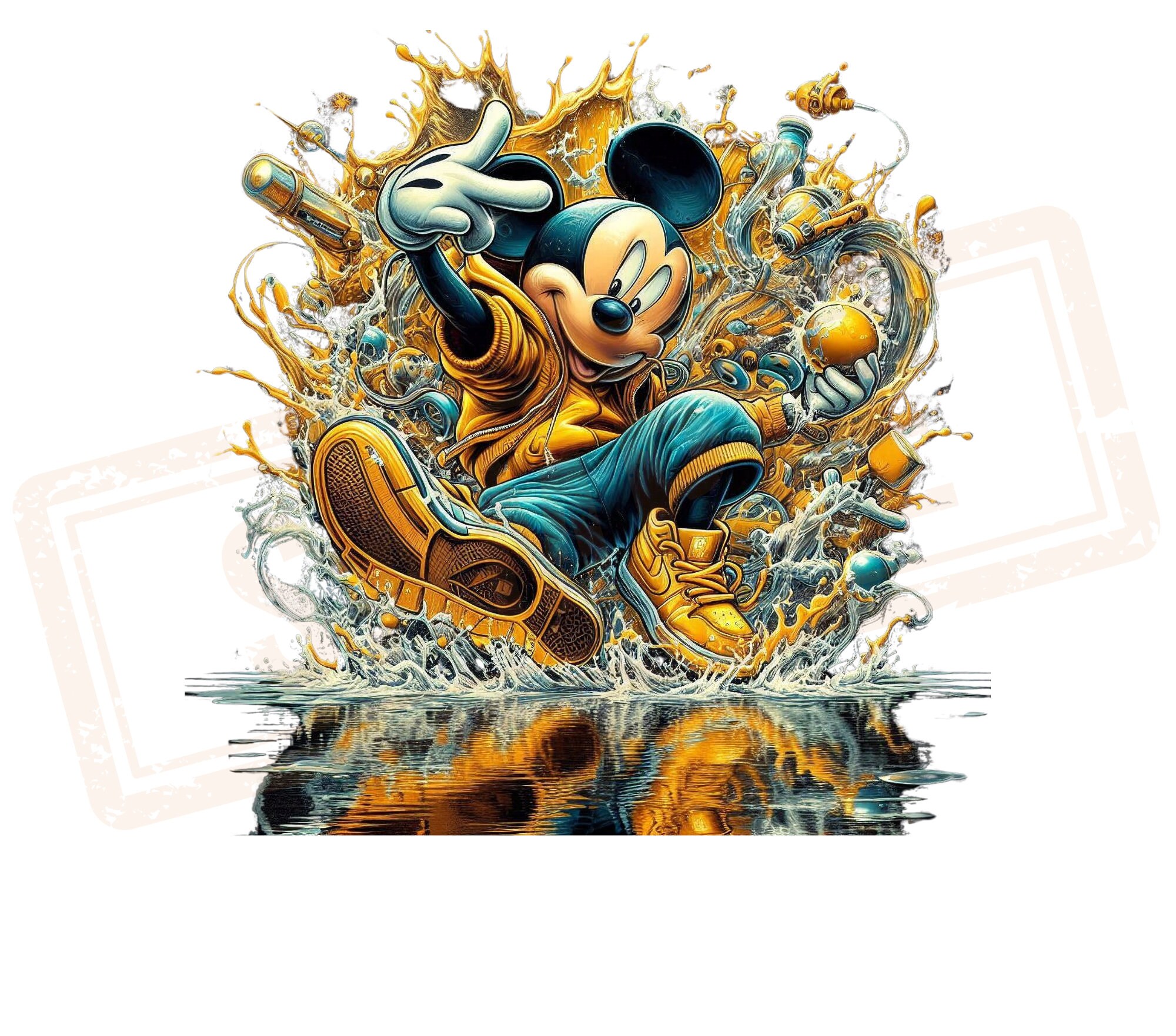 3 Mouse Splash Digital Design PNG File for Sublimation, Instant Digital ...