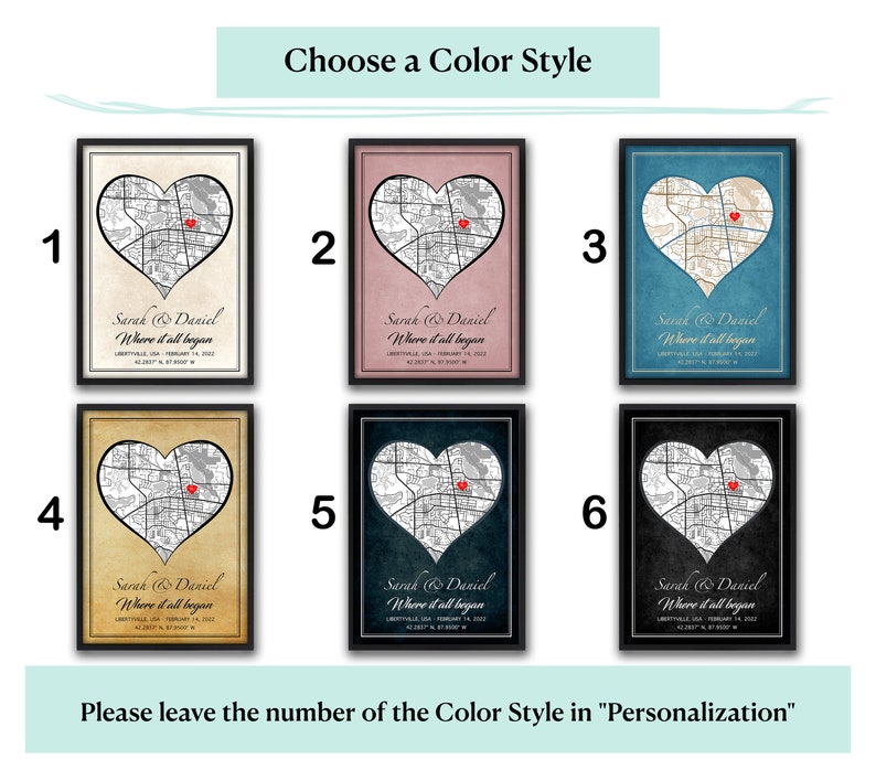 Custom Location Map Art Print, Anniversary Gift (digital Download ...