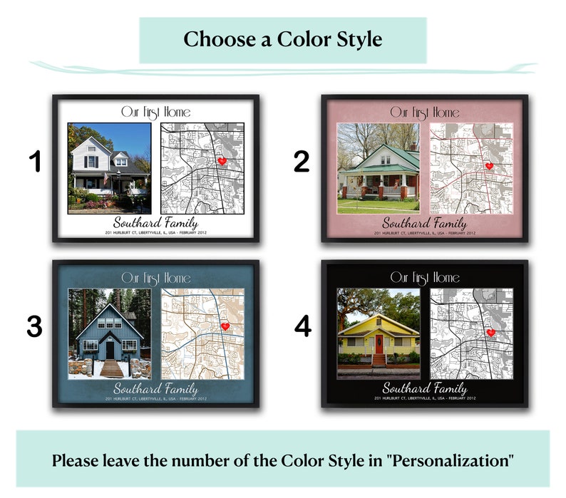 Our First Home City Map With Photo Custom Location Map Wall Art Print ...