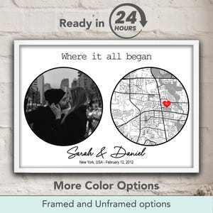 Personalized Where We Met Map Print, Anniversary Gift - Etsy