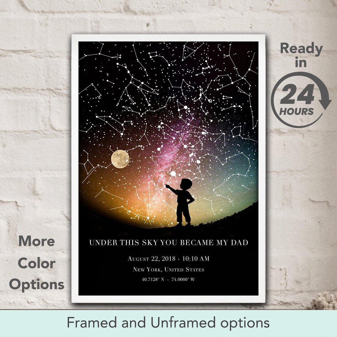 Custom Star Map Dad Gift: Personalized Father's Day Wall Art - Etsy