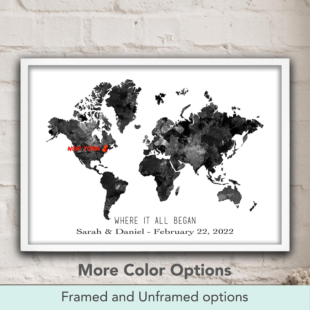 Custom World Map for Couples, Where It All Began, Wedding Gift, Our ...