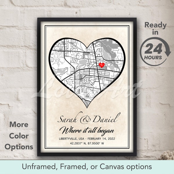 First Date Map Poster - Etsy