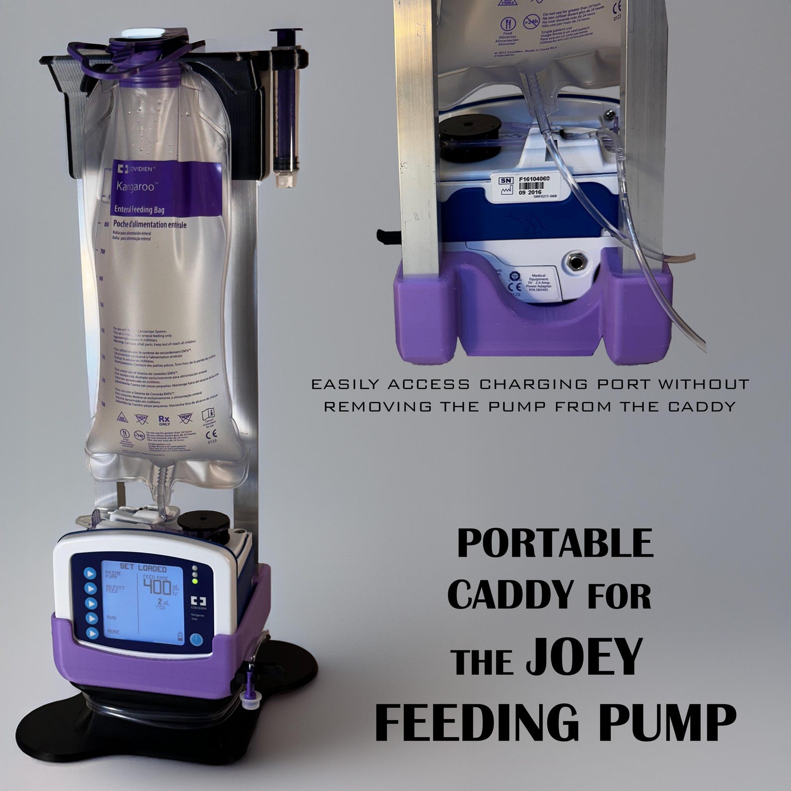 Kangaroo Joey Pump Caddy: Magnetic Base, Portable Enteral Feeding - Etsy