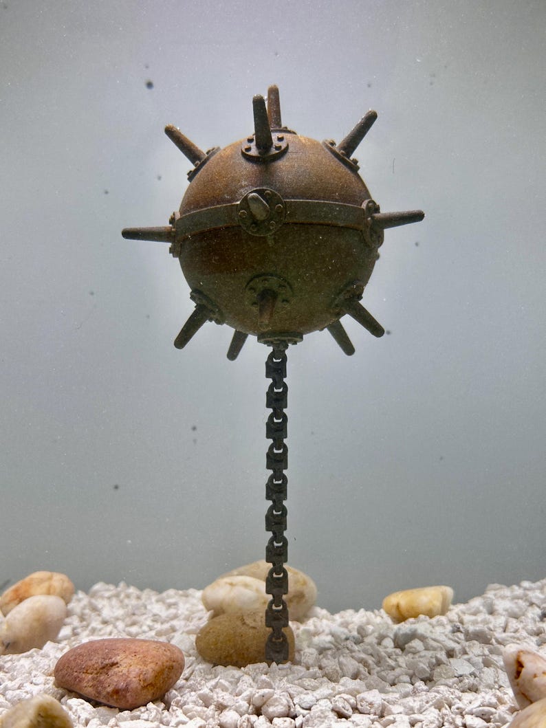 Naval Mine Aquarium Decoration – 3D Printed With Iron Filament – Rust ...