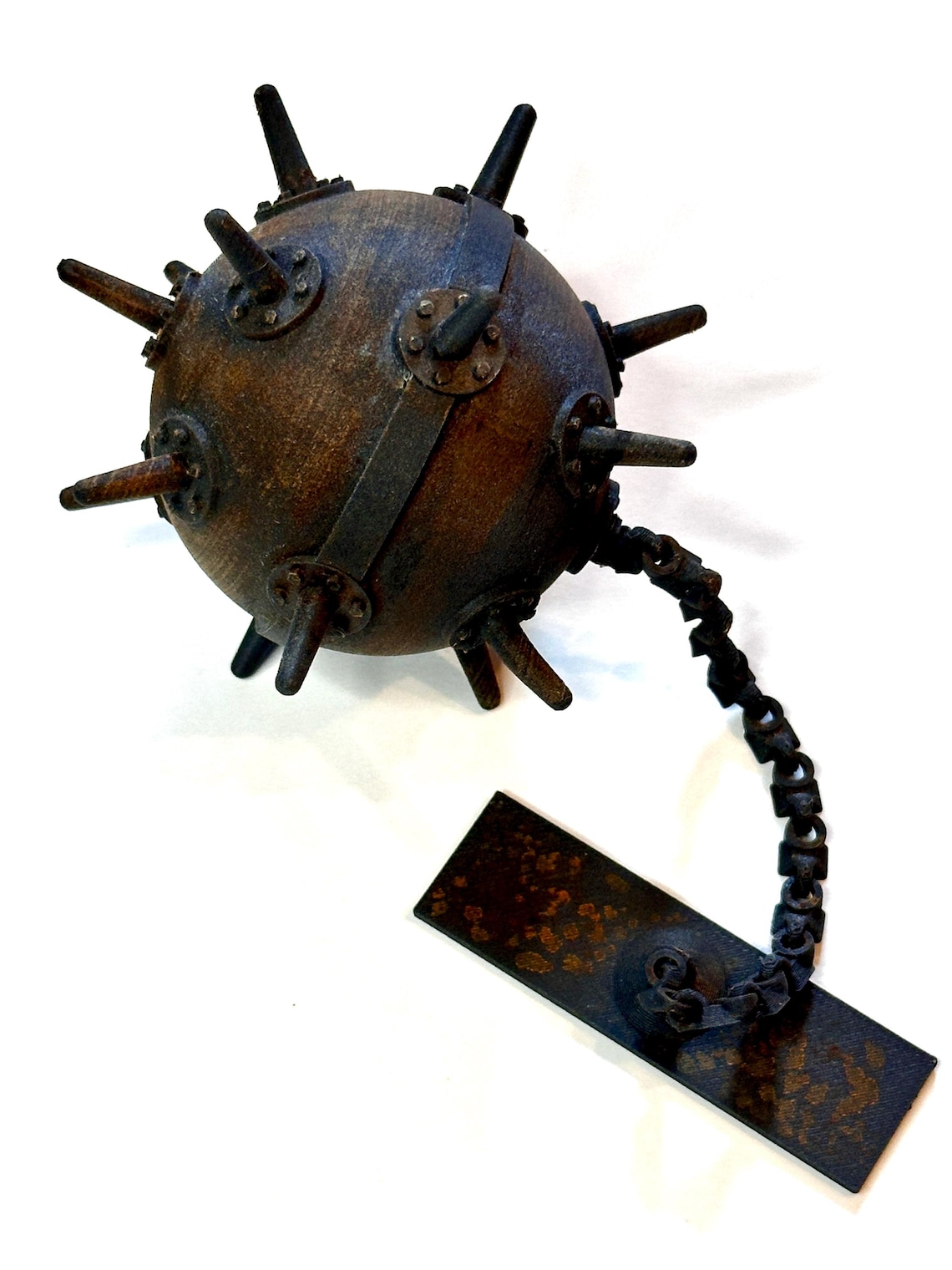 Naval Mine Aquarium Decoration – 3D Printed With Iron Filament – Rust ...