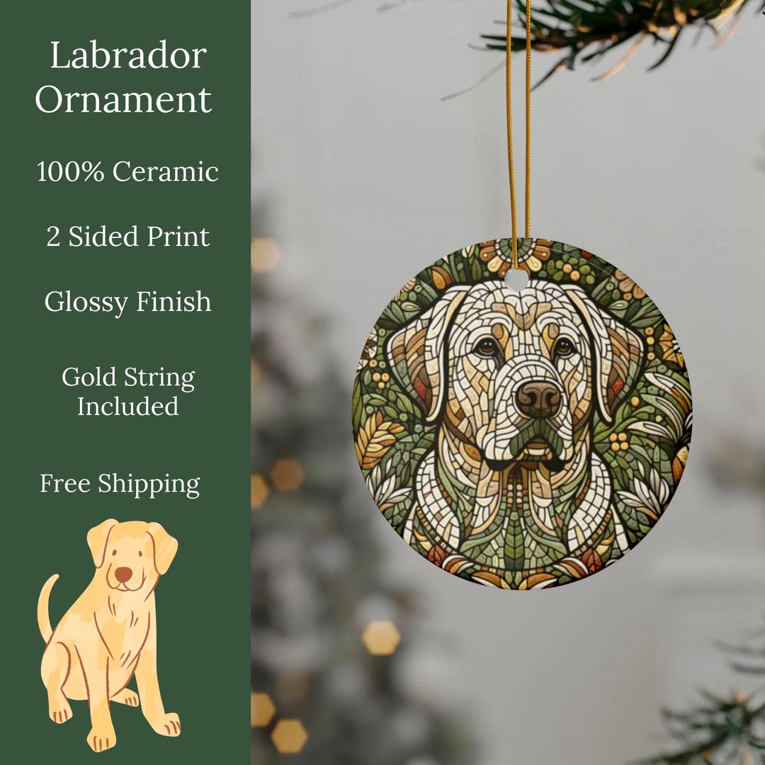 Labrador Ornament, Yellow Labrador Christmas Ornament, Labrador ...