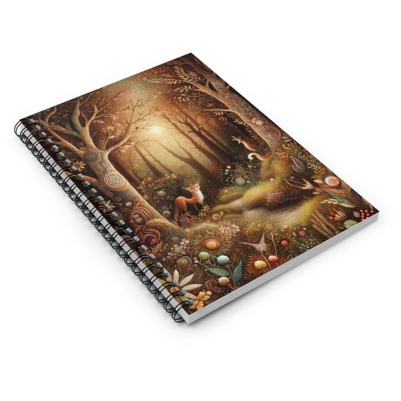 Enchanted Forest Spiral Notebook, Fairycore Fox Spiral Notebook ...