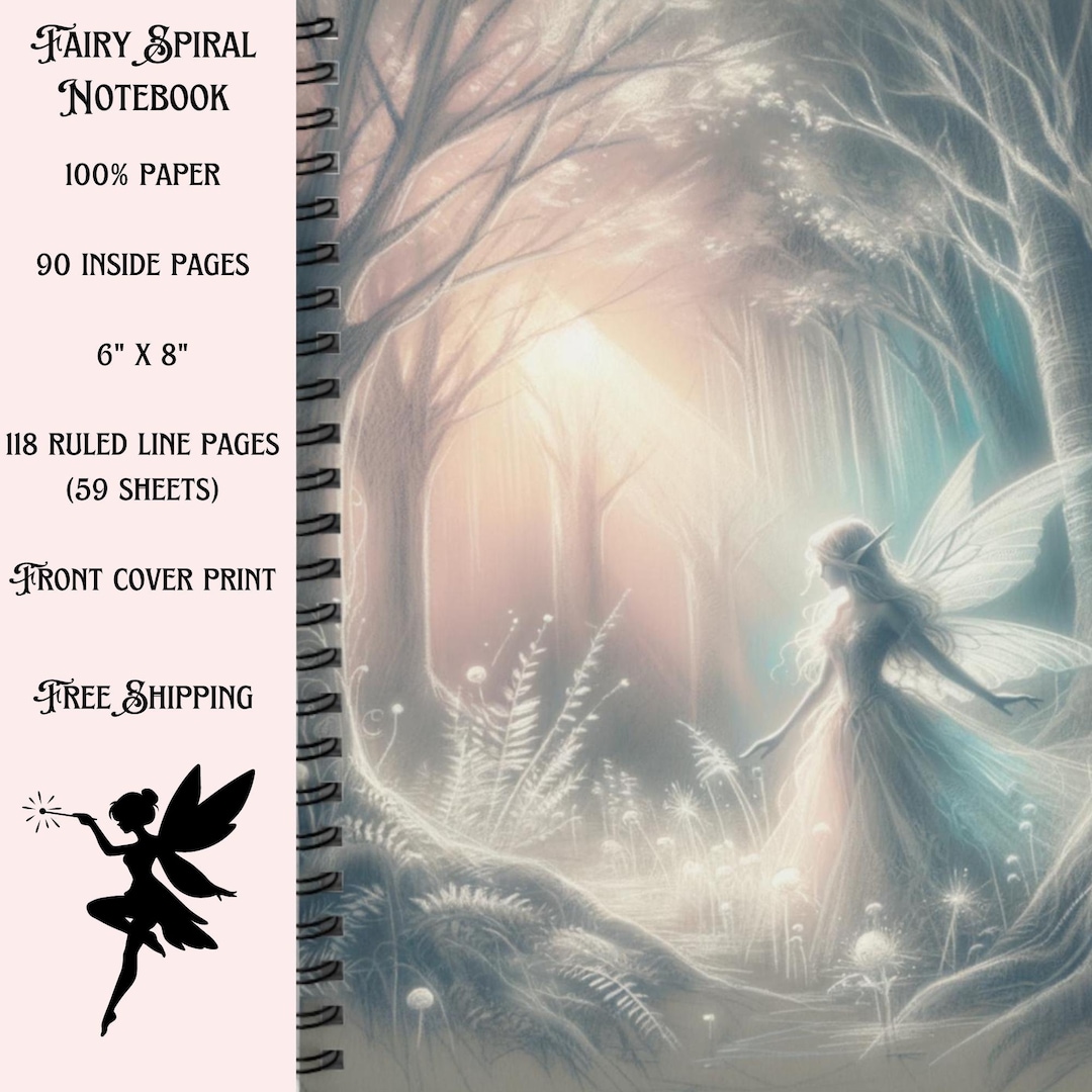 Fairy Notebook, Fairycore Spiral Notebook, Light Academia, Fairies Gift ...