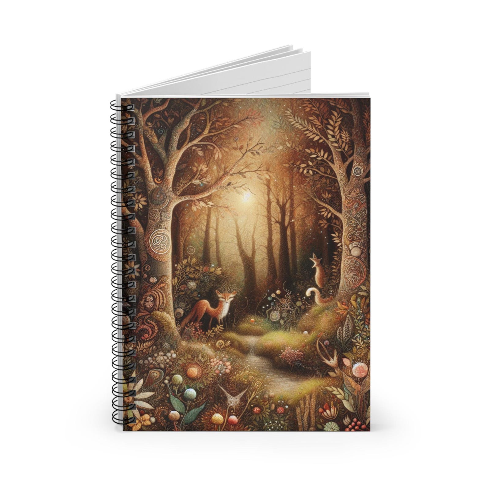 Enchanted Forest Spiral Notebook, Fairycore Fox Spiral Notebook ...