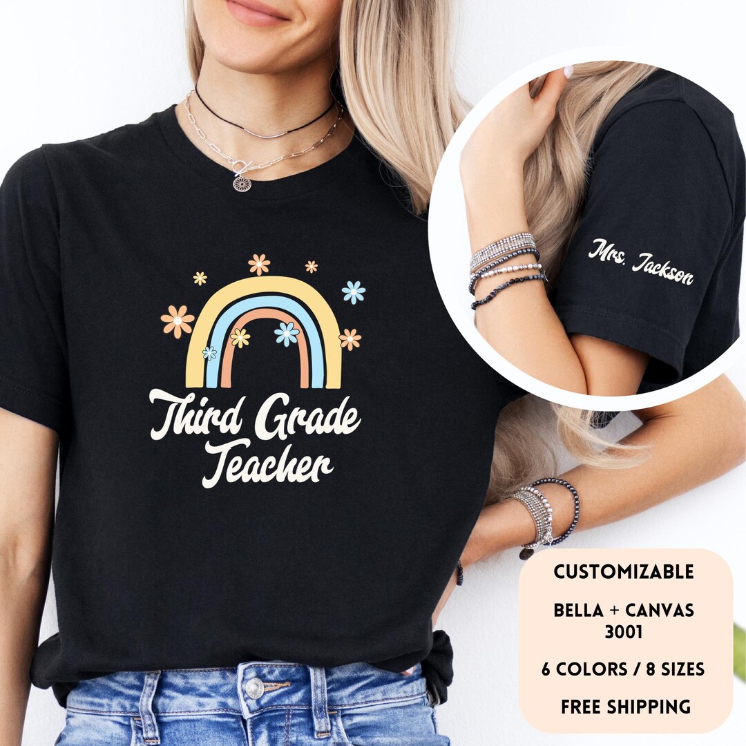 Custom Third Grade Teacher Shirt, 3rd Grade Teacher Shirt, Third Grade ...
