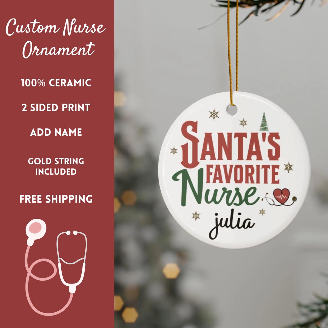 Personalized Nurse Ornament, Custom Christmas Nurse Tree Decoration ...