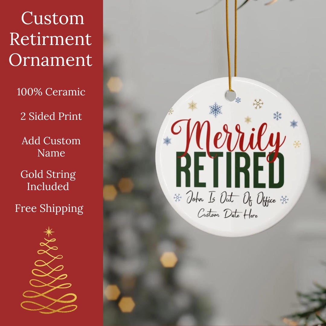 Personalized Retirement Ornament Custom Name Retirement Christmas ...