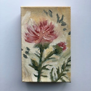 Wildflower Painting, Thistle Painting, Original Acrylic Painting - Etsy