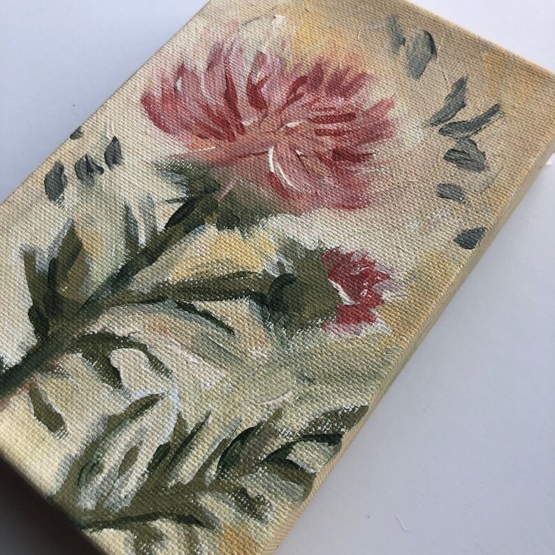 Wildflower Painting, Thistle Painting, Original Acrylic Painting - Etsy