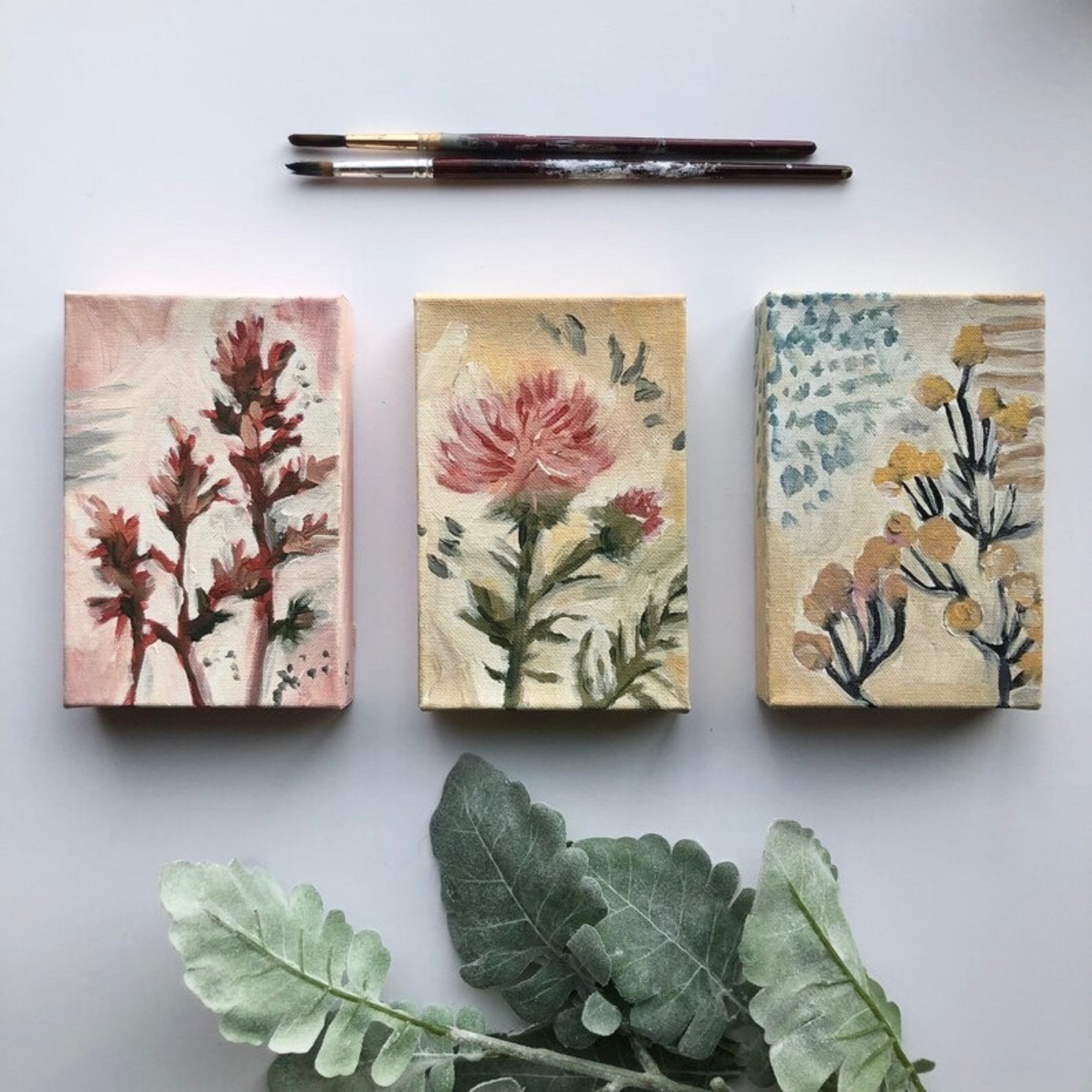 Wildflower Painting, Thistle Painting, Original Acrylic Painting - Etsy