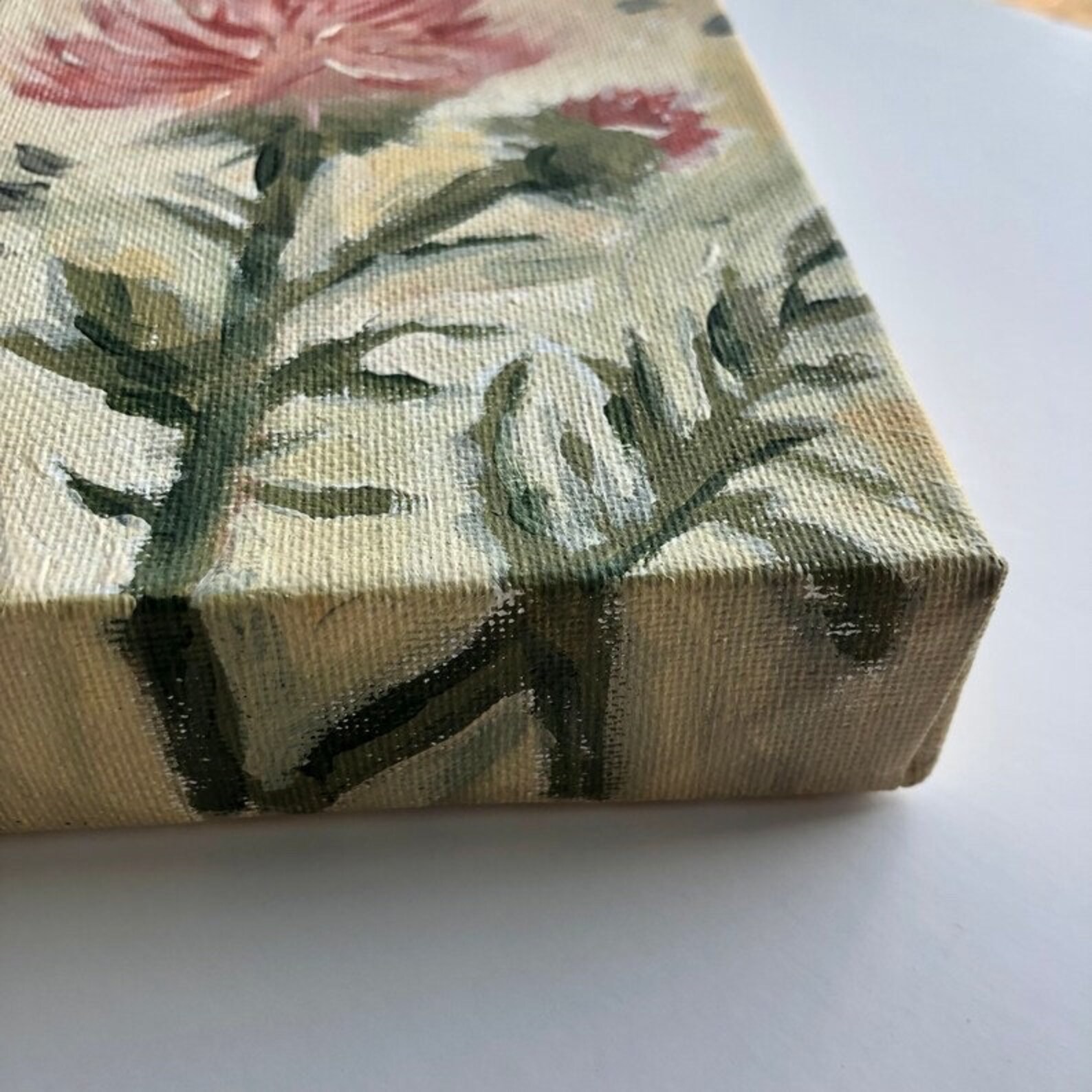 Wildflower Painting, Thistle Painting, Original Acrylic Painting - Etsy