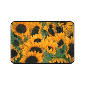 Sunflower Desk Mat - Vibrant Floral Laptop Pad, Home Office Decor, Gift ...