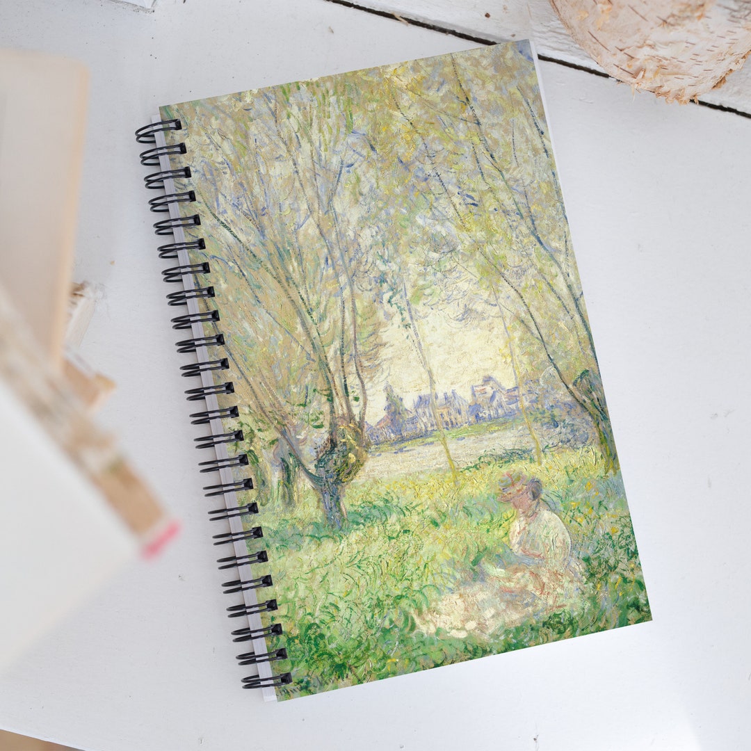 Claude Monet Spiral Notepad, Woman Under Trees Vintage Style Painting ...