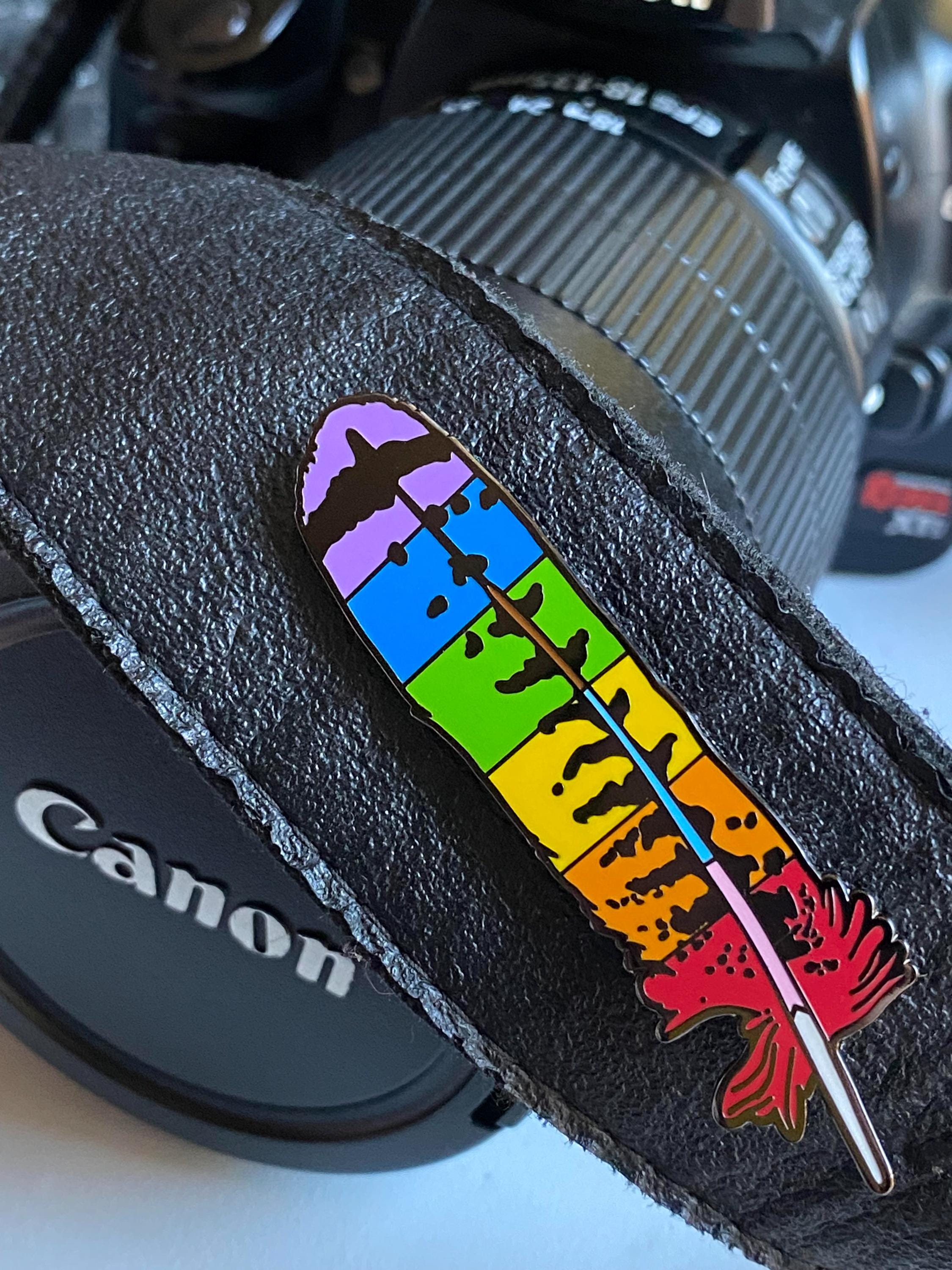 2spirit/pride Red Tailed Hawk Feather Enamel Pin - Etsy