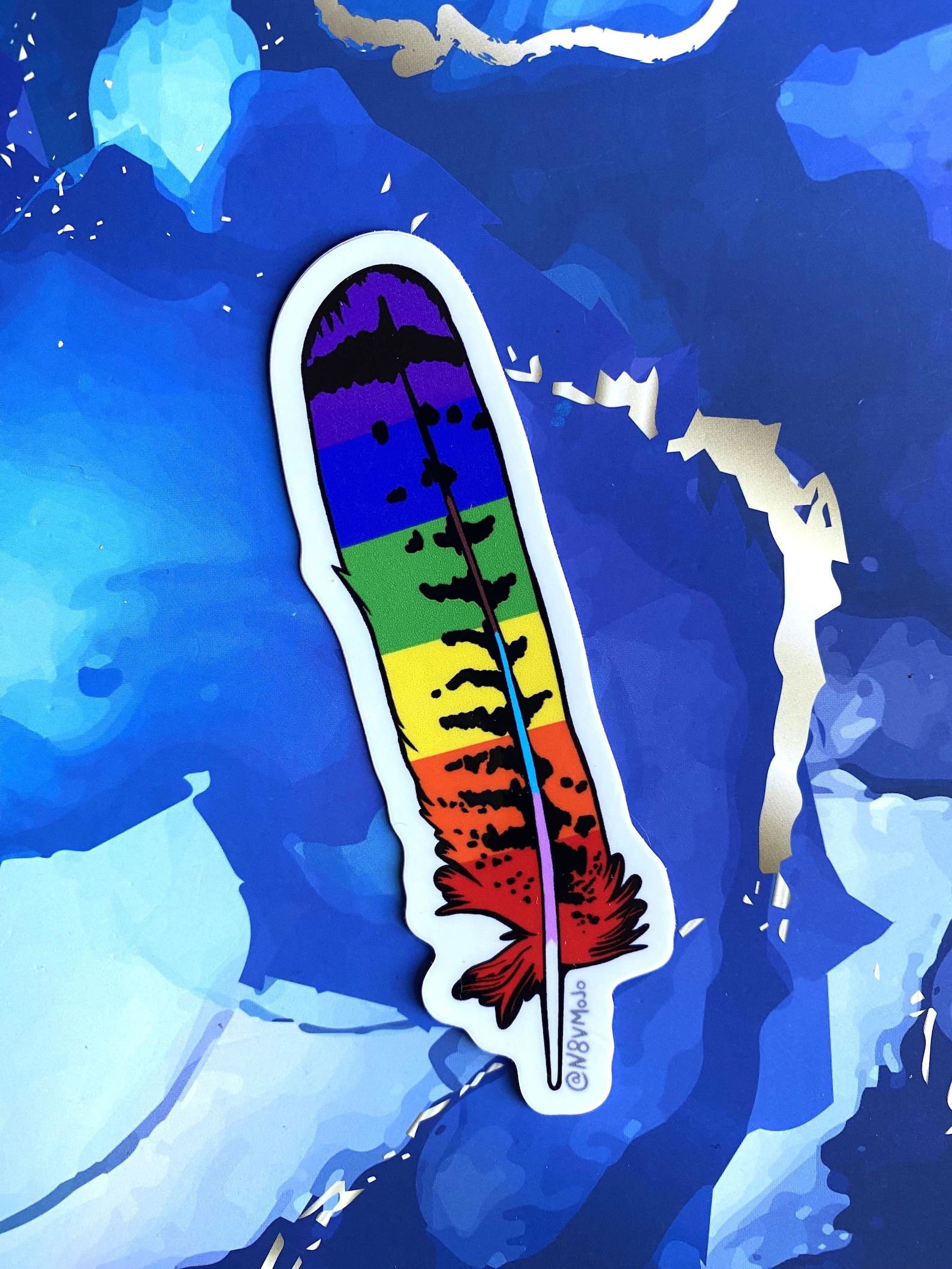 2spirit/pride Red Tailed Hawk Feather Vinyl Sticker - Etsy