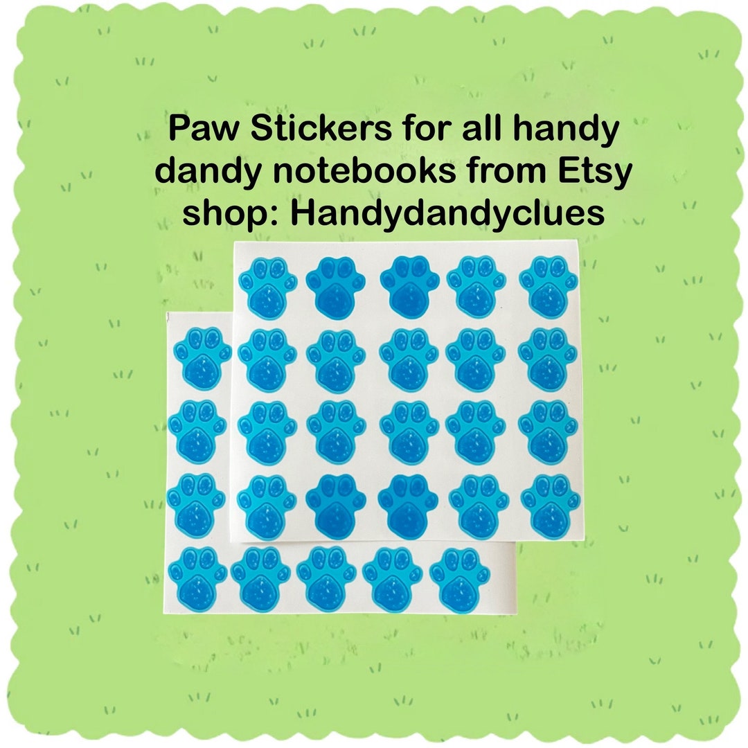 Clues Blue Paw Stickers for Handy Dandy Notebooks - 40 Paw Stickers - Etsy