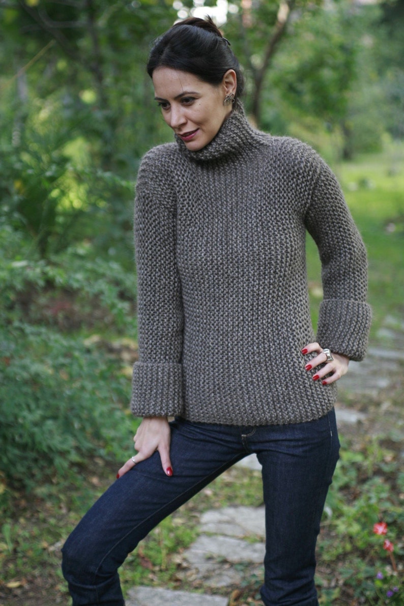 Custom Order Unisex Handmade Sweater, Authentic Design High Neck Jumper ...