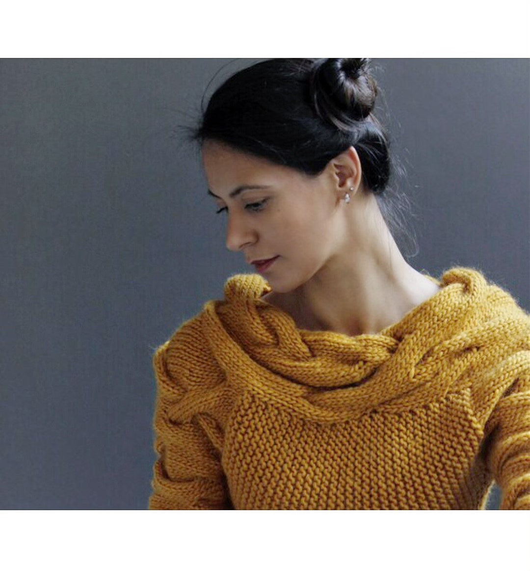 Custom Order Retro Neck Handmade Sweater, Authentic Pattern Design ...