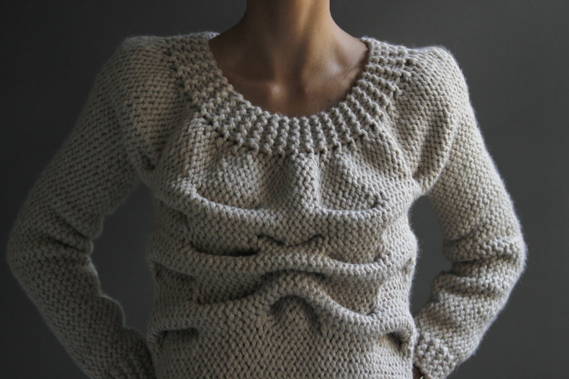 Sample Sale Handmade Sweater, Unique Handknitted Chunky Top, Authentic ...