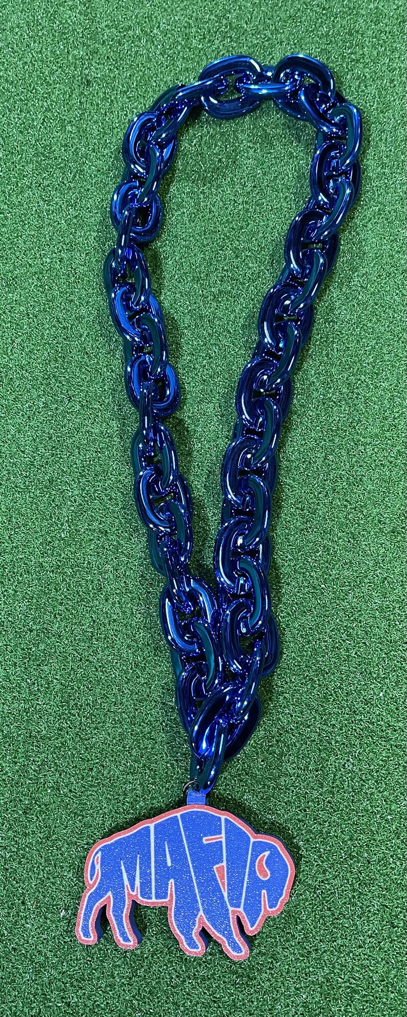 Large Oversized Team Logo Team Fan Novelty Hip Hop Metallic Chunky ...