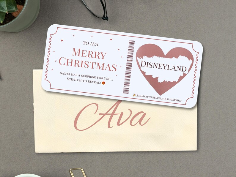 Personalised Christmas Scratch off Gift Ticket, Scratch to Reveal ...