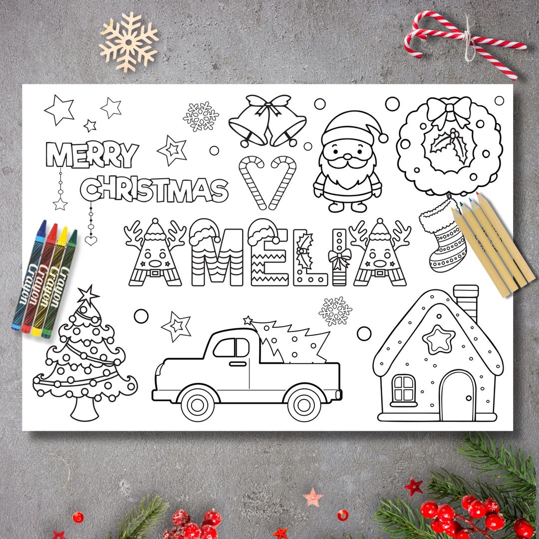 Personalized Christmas Coloring Page for Kids, A4 or A5 Santa Letter ...