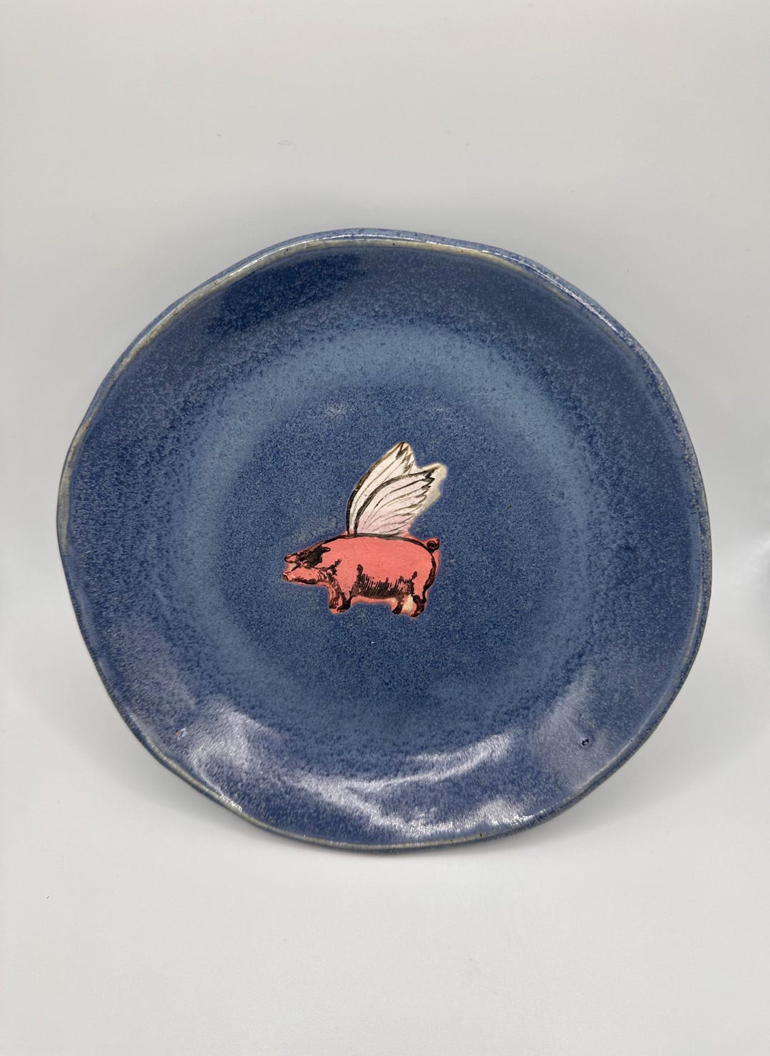 Handmade Ceramic Flying Pig Plate | Trinket Catch All Dish - Etsy
