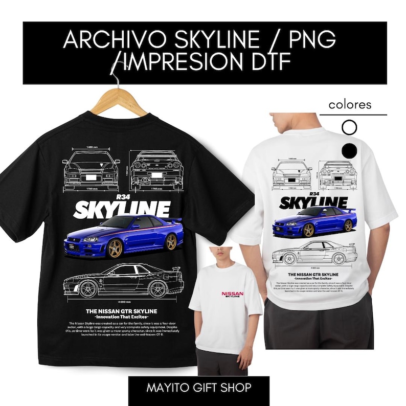 SKYLINE R34/ARCHIVO DTF/ Carros/ Png - Etsy México