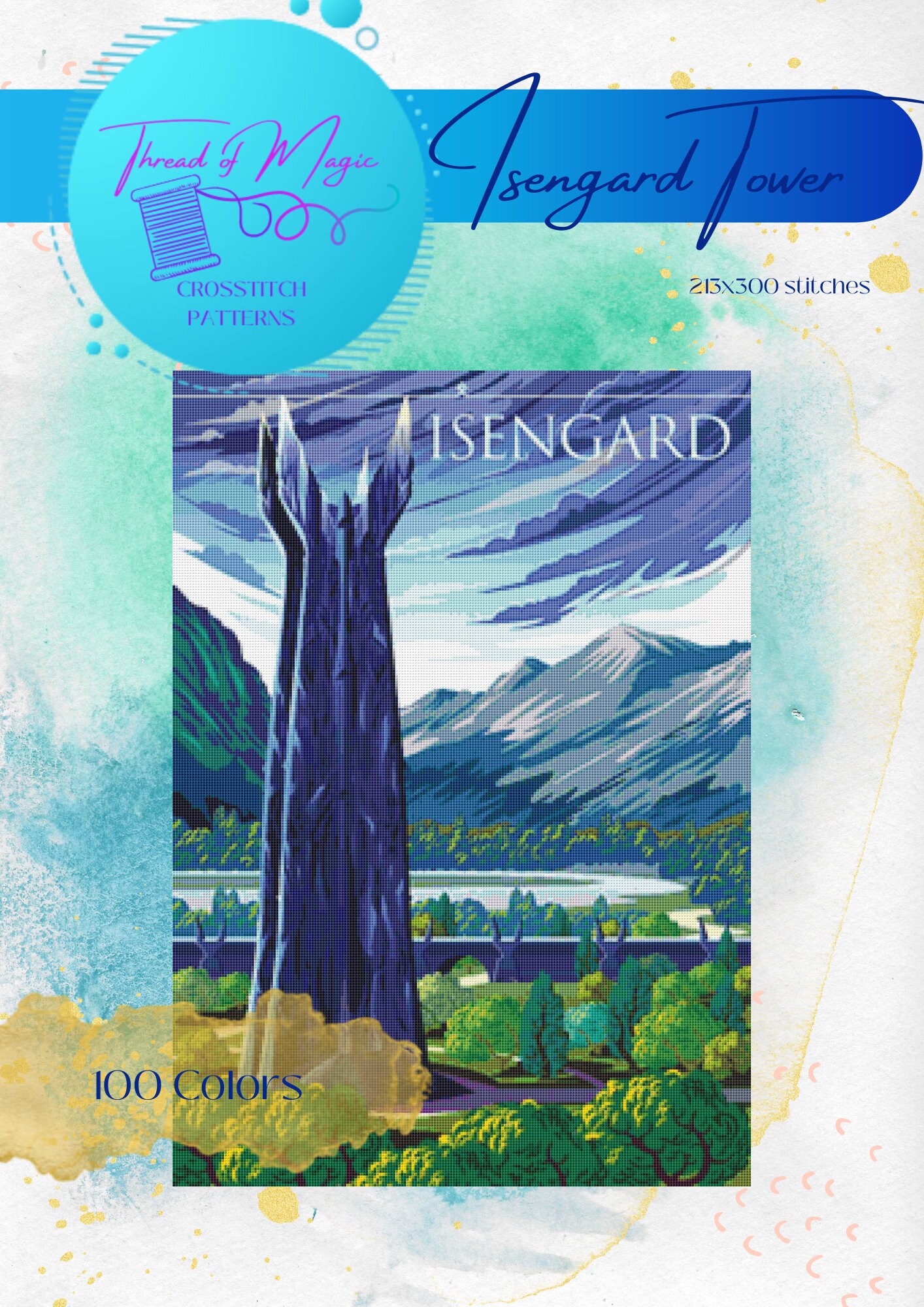 Fantasy LOTR Lanscape Isengard Supersize Cross Stitch Pattern PDF File ...